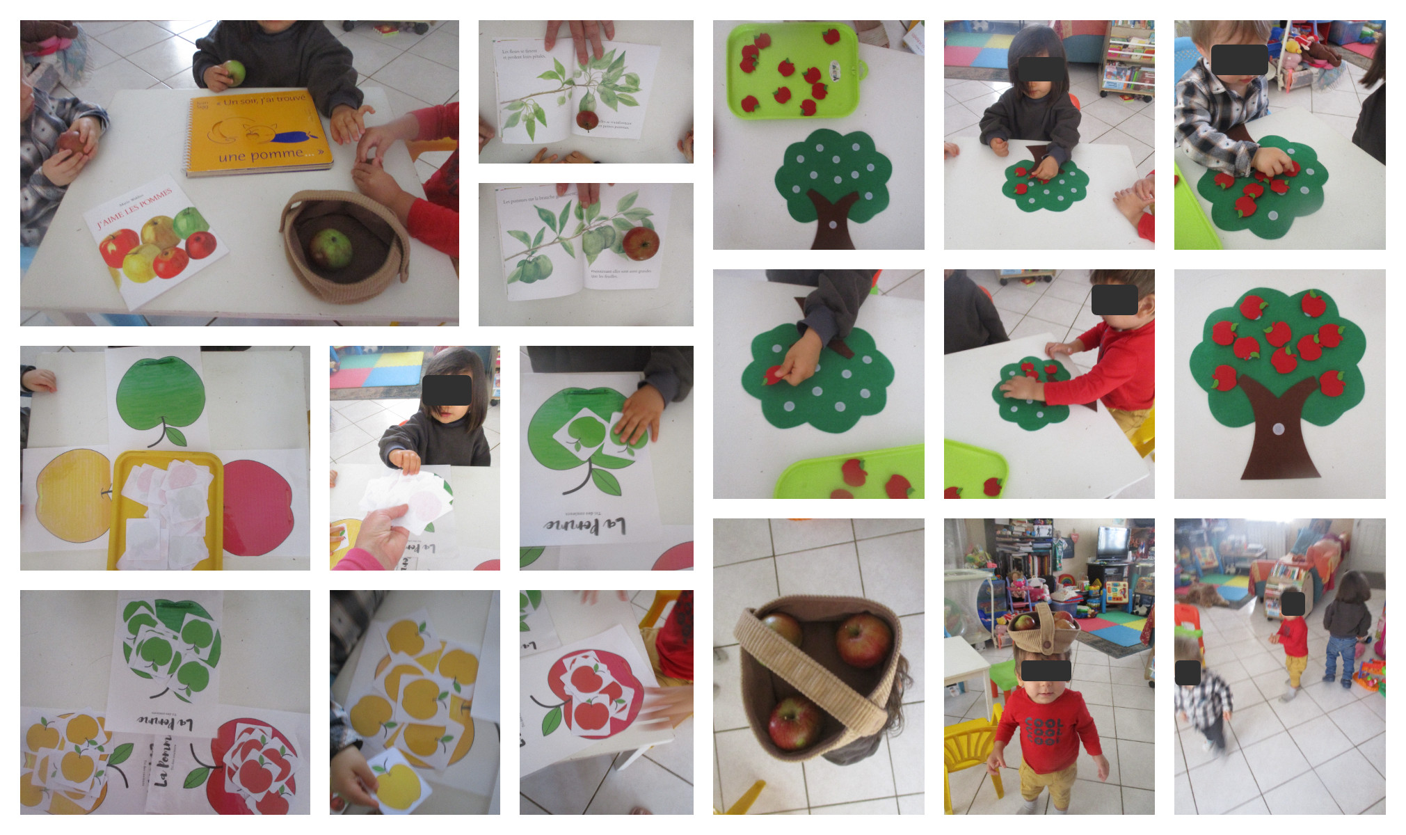 Petites activités avec les pommes